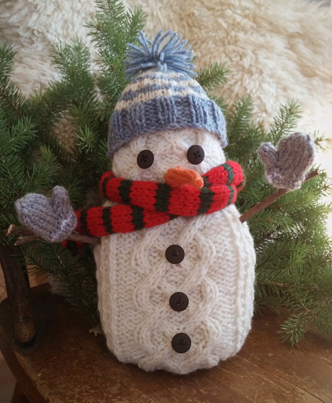 PDF Knitting Pattern, Snowman Knitting Pattern, Snowman, Christmas Gift ...