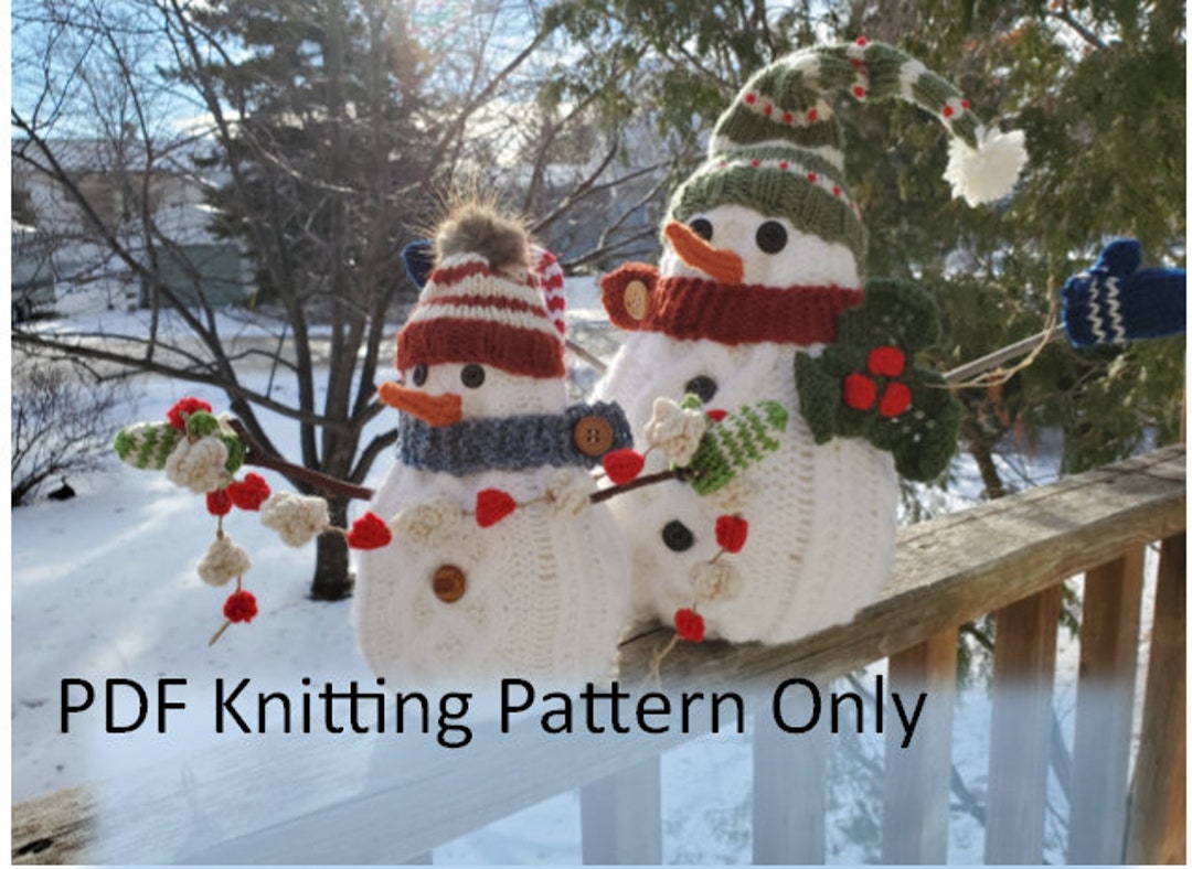 PDF Knitting Pattern, Snowman Knitting Pattern, Snowman, Christmas Gift ...