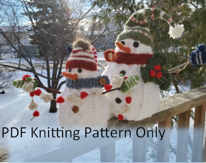 PDF Knitting Pattern, Snowman Knitting Pattern, Snowman, Christmas Gift ...