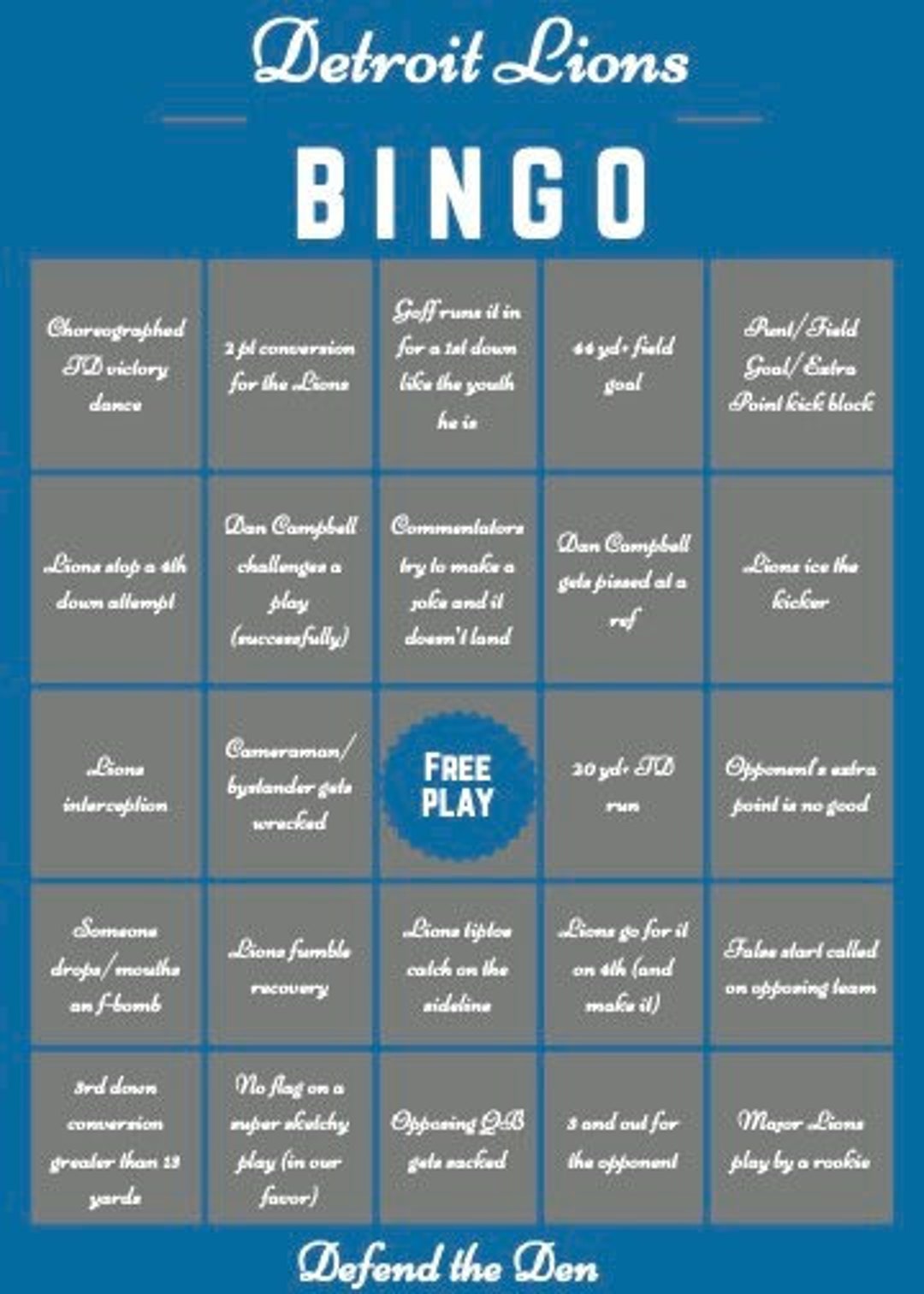 Detroit Lions Downloadable Bingo - Etsy Detroit Lions Downloadable Bingo - Etsy
