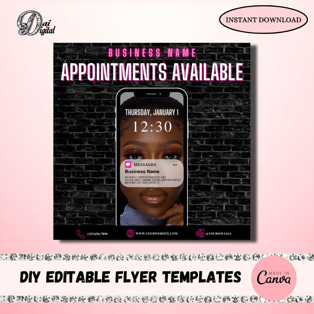 DIY Appointments Available Flyers | DIY Social Media Flyers ...