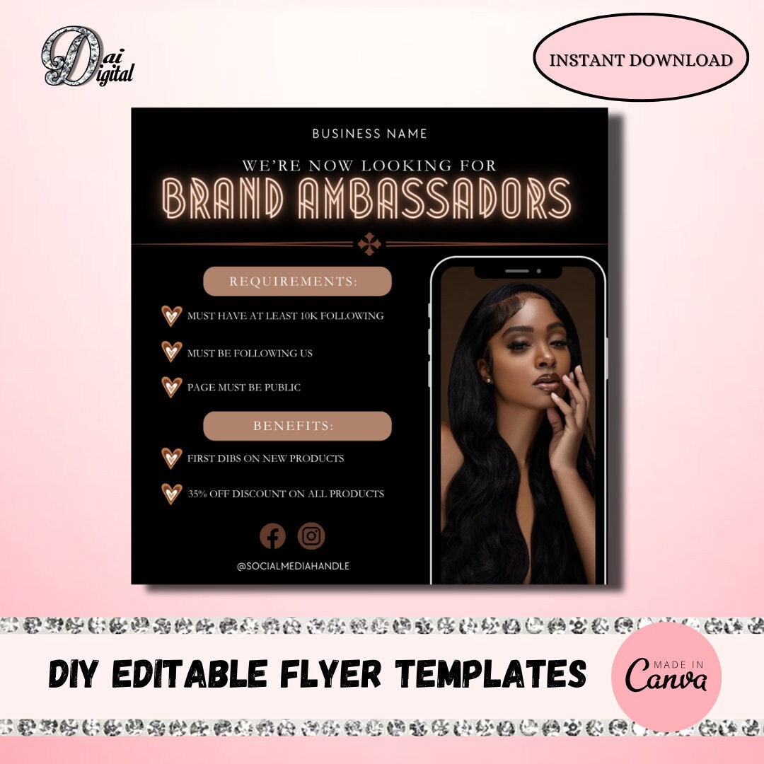 DIY Business Brand Ambassador Flyer | DIY Social Media Flyers ...