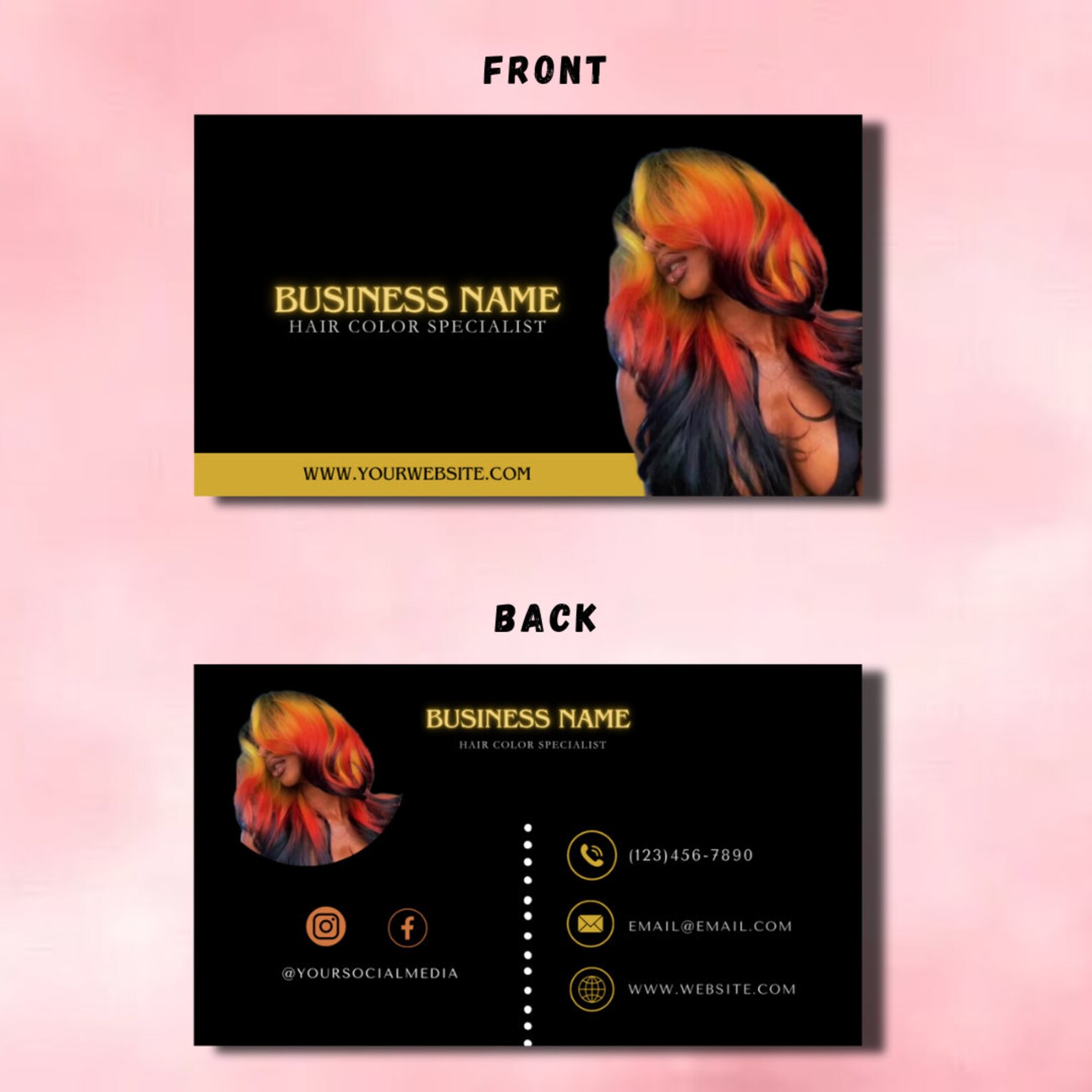 DIY Hair Color Specialist Business Cards | Hairstylist | DIY Business ...