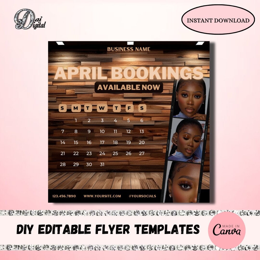 DIY Bookings Flyer | Bookings Available | DIY Social Media Flyers ...