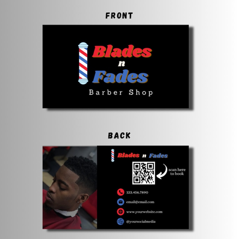 DIY Barber Business Cards | DIY Business Card | Customizable for ...