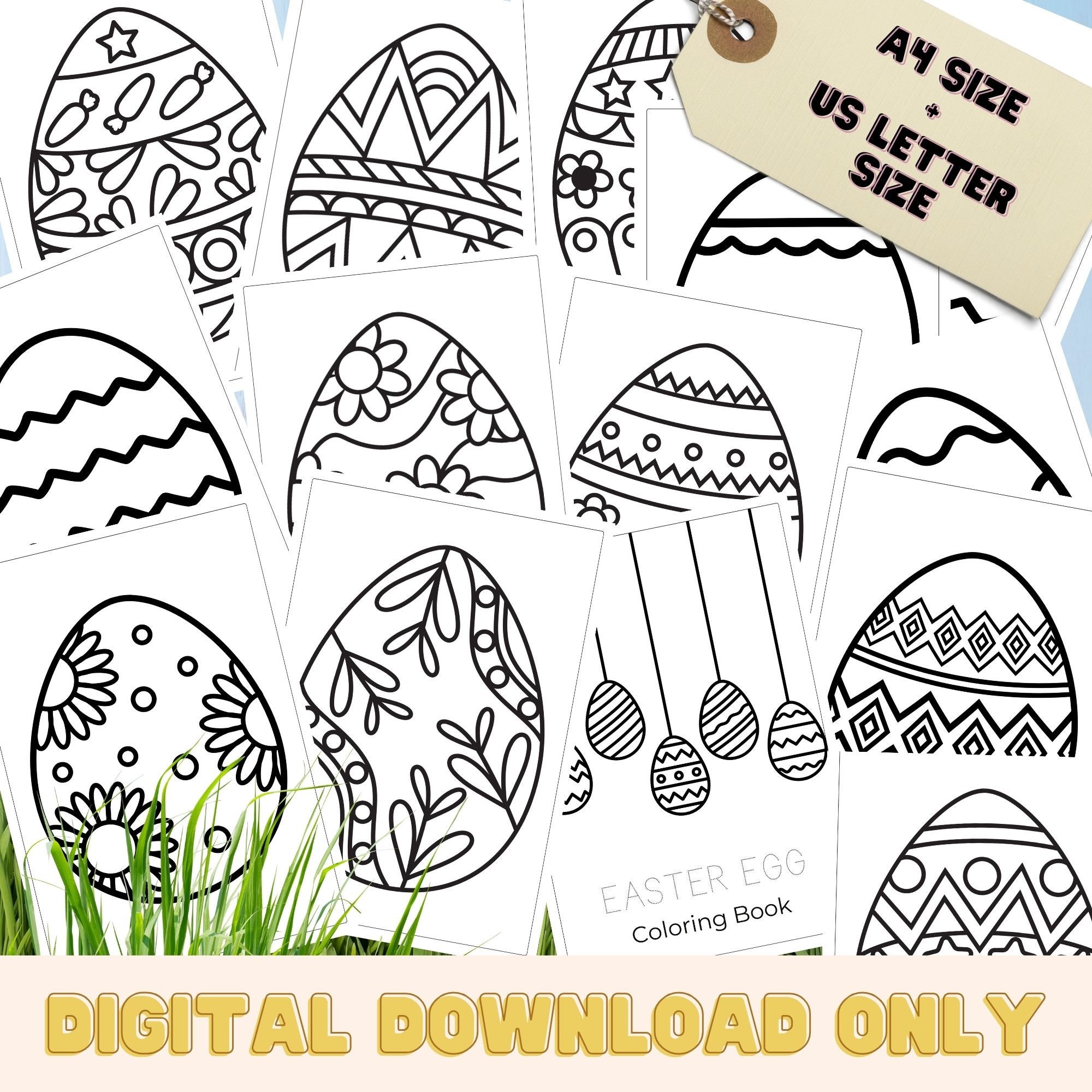 Easter Egg Coloring Pages for Kids, Coloring Pages, Easy Coloring ...