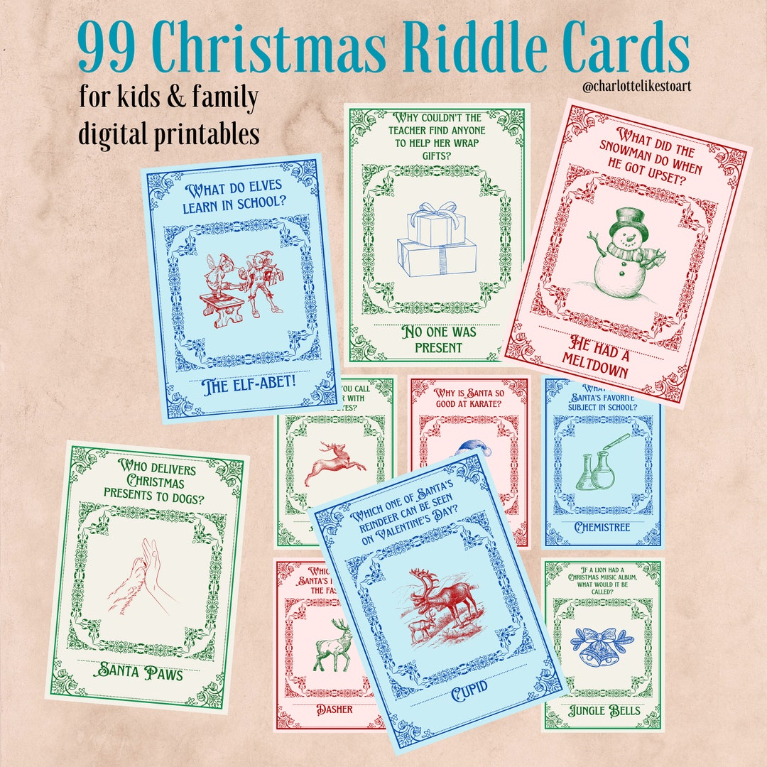 Christmas Riddle Cards for Kids & Family / Family Friendly / Party ...