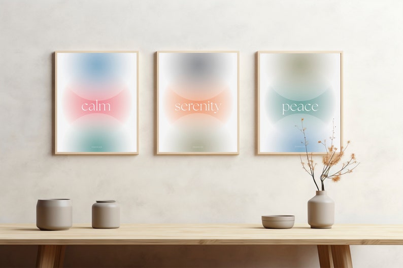 Mindful Gradients, Digital Art Poster, Aesthetic Aura Shades, Abstract ...