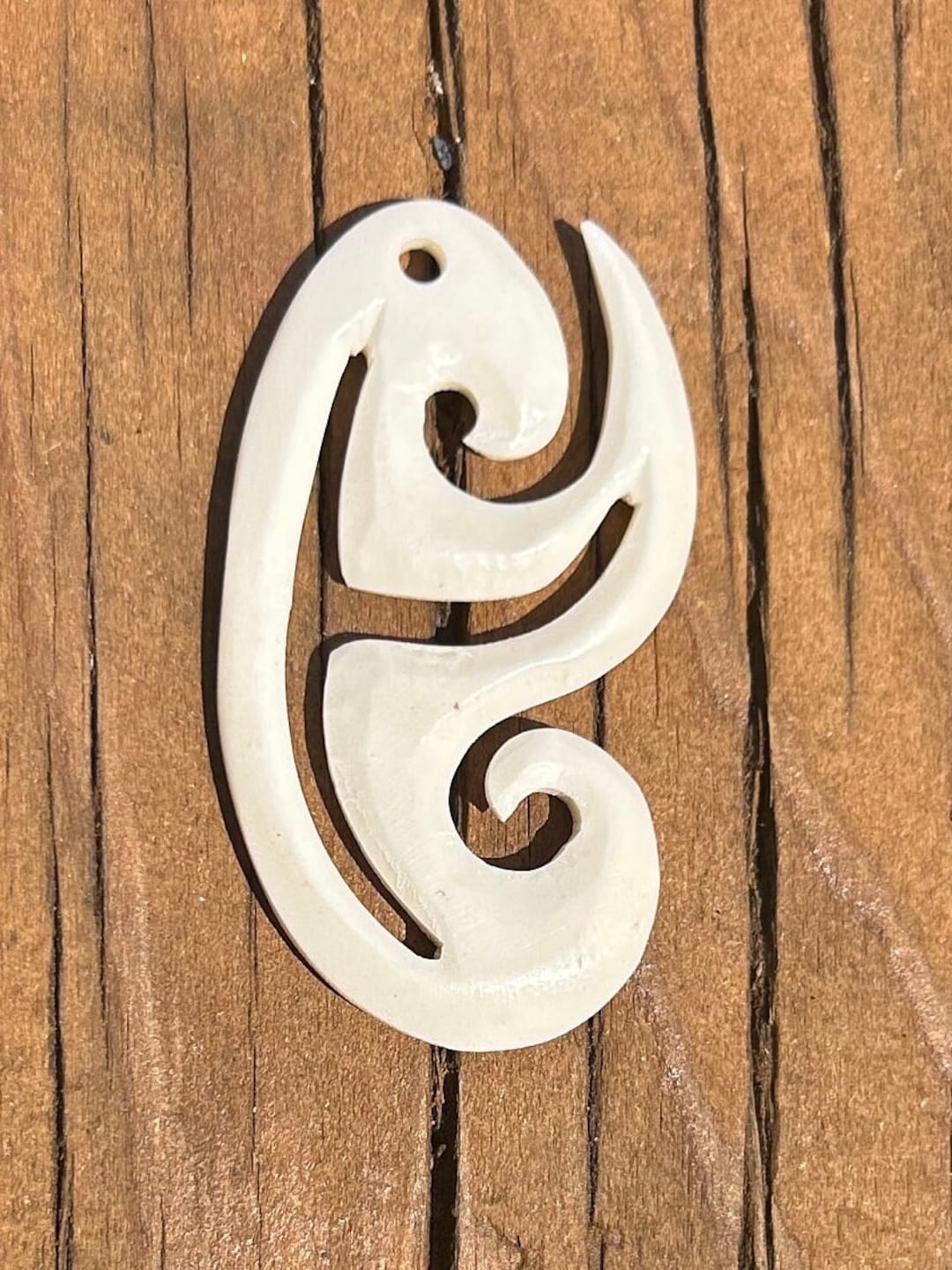 Hawaiian Hand Carved Koru Bone Pendant - Etsy