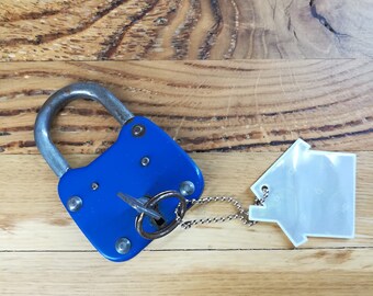 1950s Blue Padlock With Key Vintage Working Rustic Padlock - Etsy