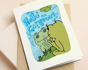 Makes You Happy Frogs Art Greeting Card, Happy Frogs Greeting Card ...