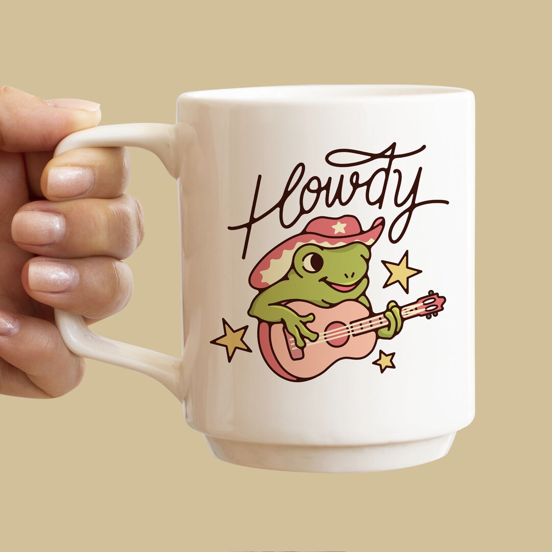 Retro Cowboy Frog Mug, Howdy Cup, Frog Lover Gift, Howdy Retro Cowboy ...