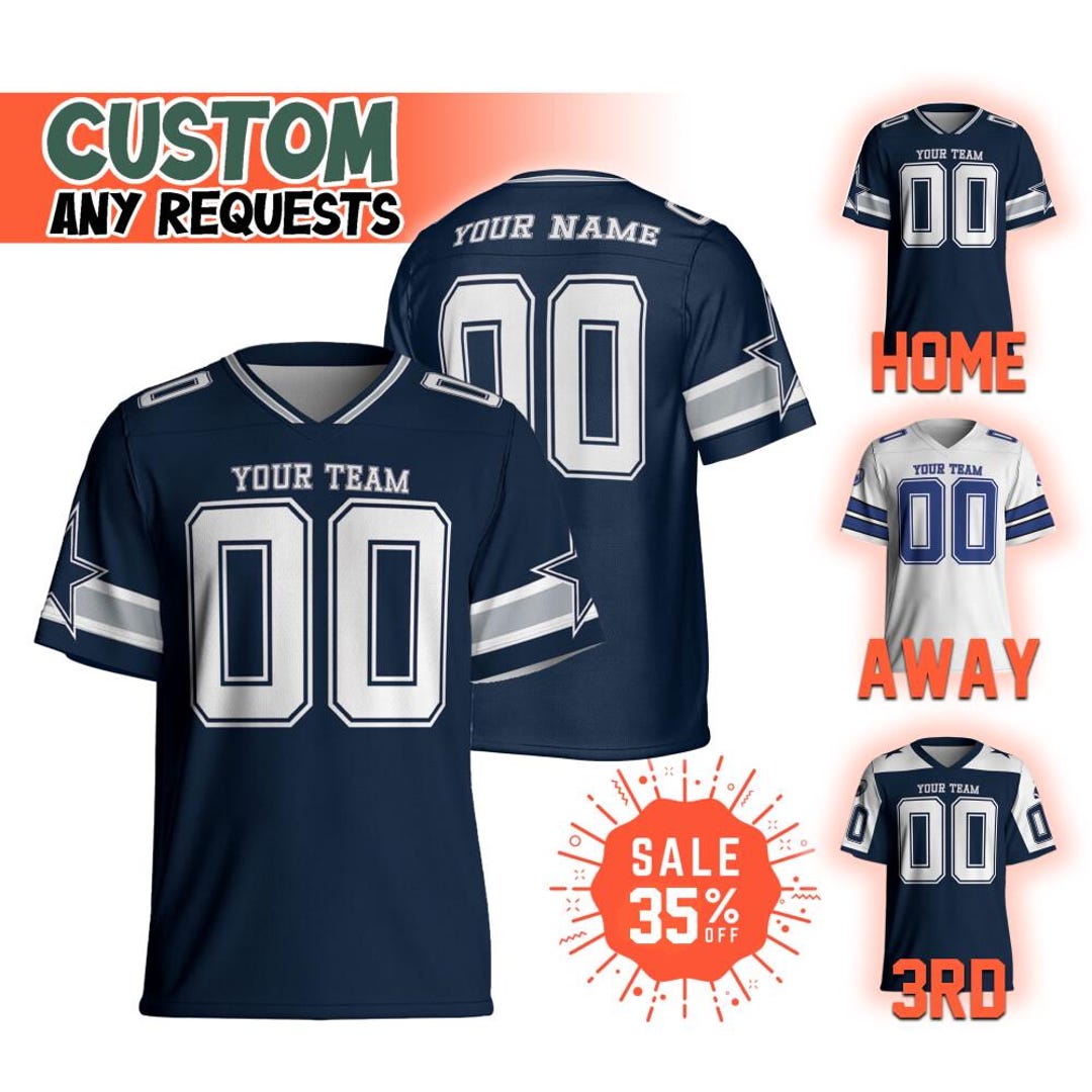 Custom Football Jersey Shirt Famous Team Cowboy Collection ...
