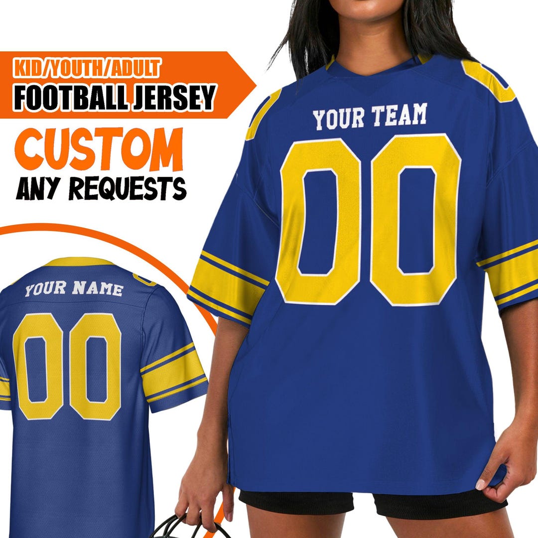 Custom Famous Team Super Star Ram Sport All Blue Football I3, Blue ...