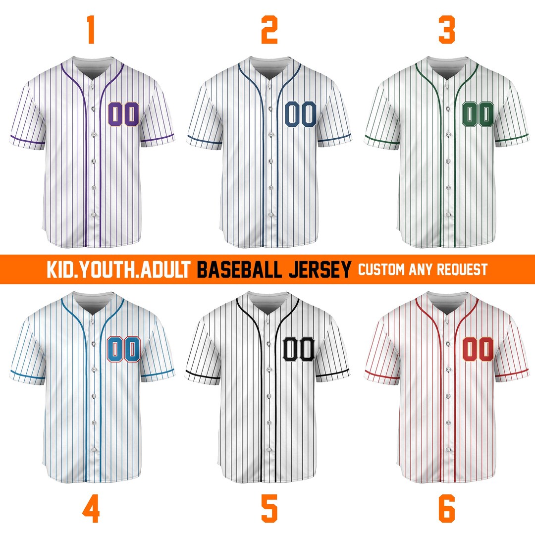 Personalize Team Name and Number Cool Baseball Sport Jersey, Custom ...