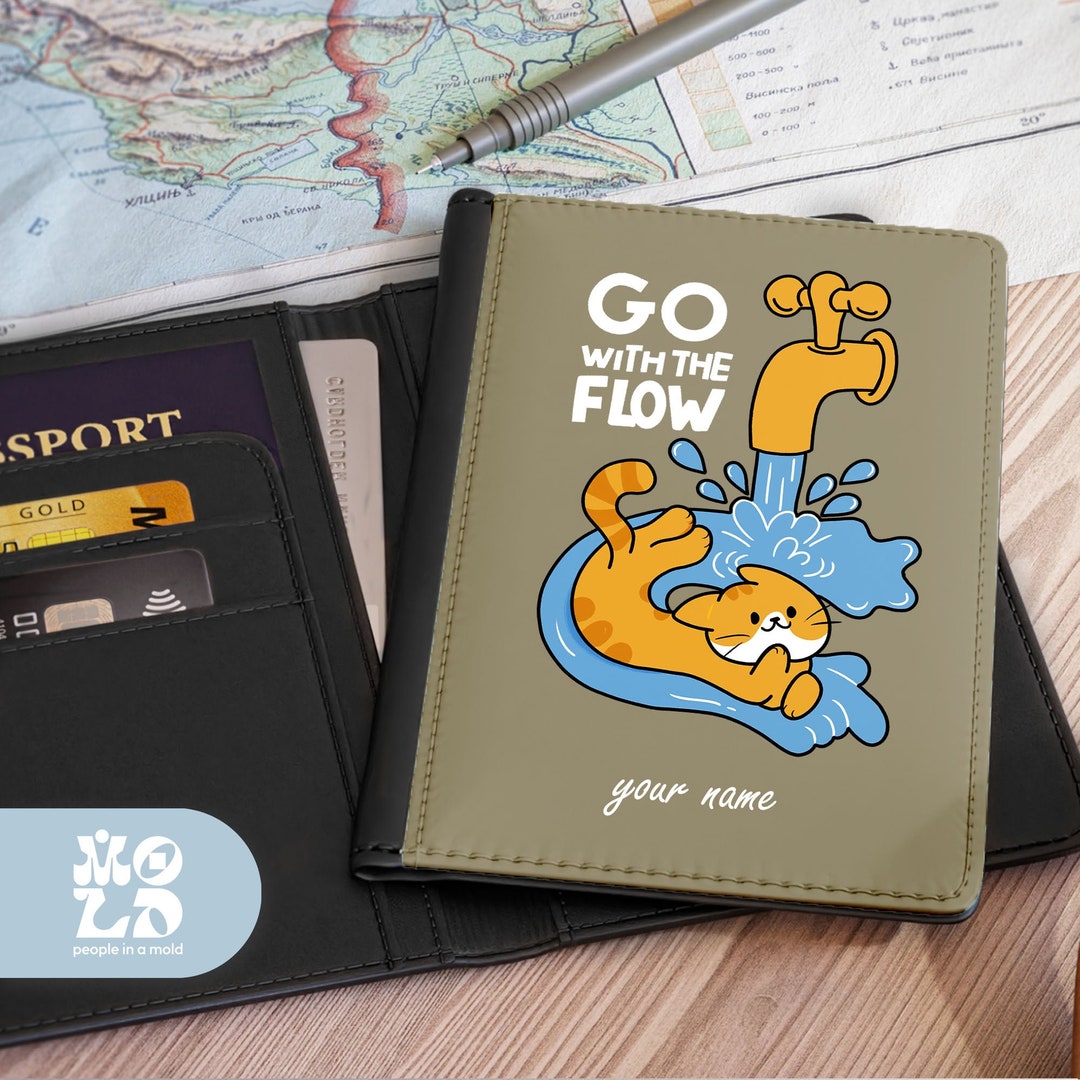 Custom Go With the Flow Passport Cover Cute Passport Holder - Etsy