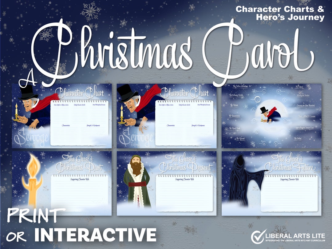 A Christmas Carol A Christmas Carol Character Charts Print or - Etsy