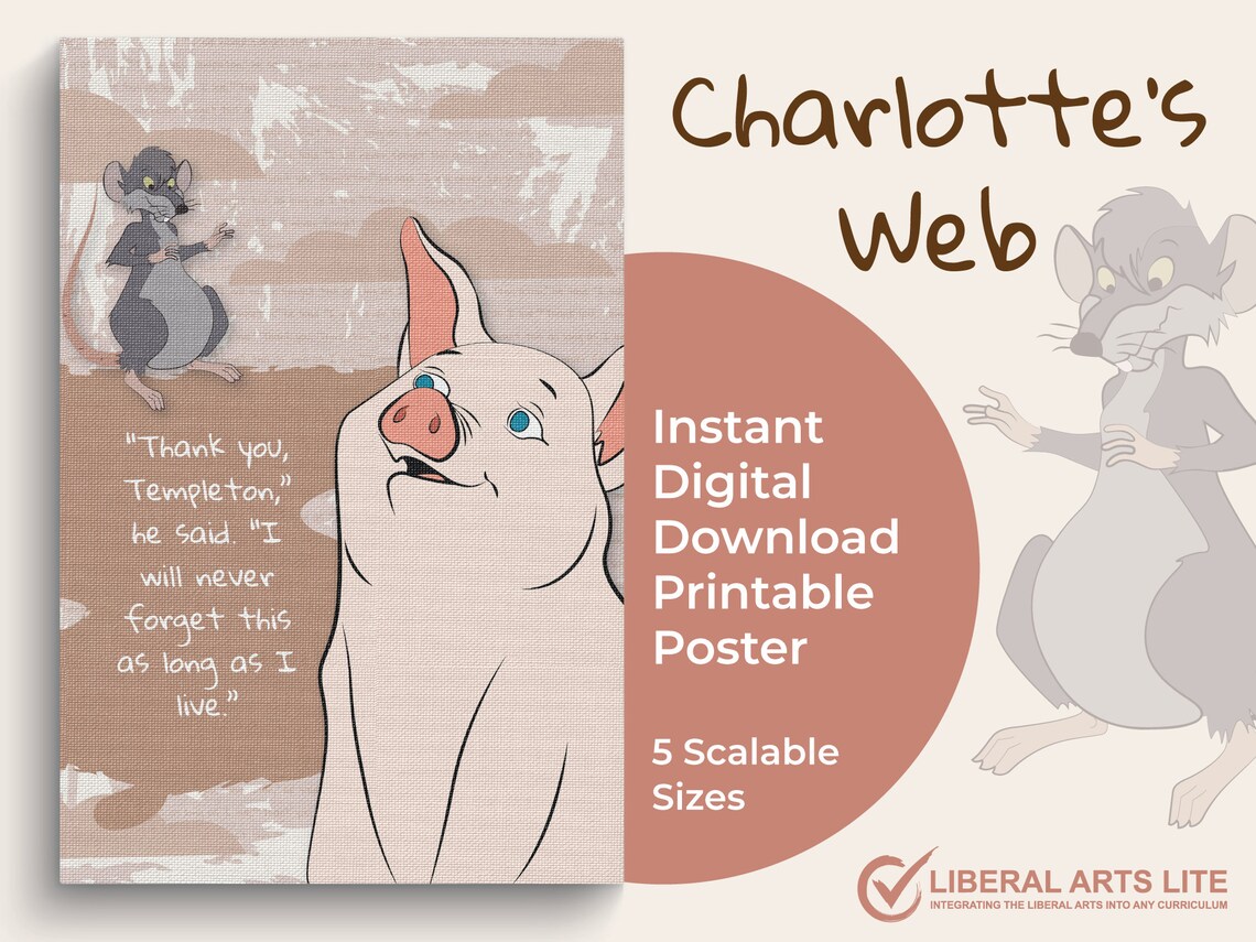 Charlotte's Web Digital Download Printable Poster, Charlotte's Web ...