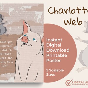 Charlotte's Web Digital Download Printable Poster, Charlotte's Web ...