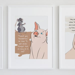 Charlotte's Web Set of 3 Scalable Posters W/ Transparent Background for ...