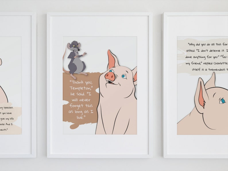 Charlotte's Web Set of 3 Scalable Posters W/ Transparent Background for ...