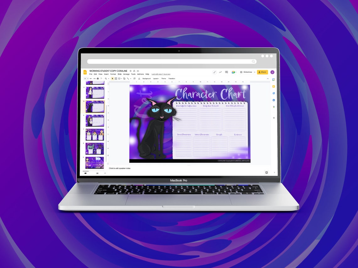 Coraline Character Charts & Hero Journey for Reading Comprehension ...