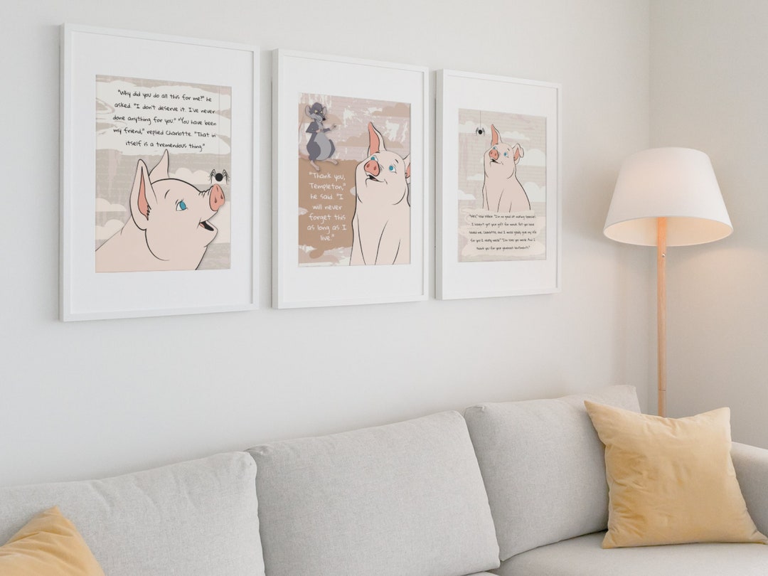 Charlotte's Web Set of 3 Scalable Posters for the Classroom, Instant ...