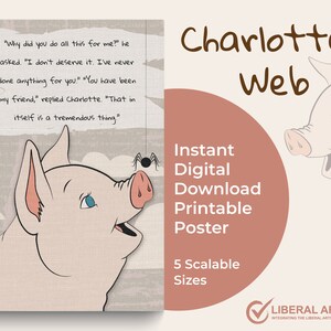 Charlotte's Web Digital Download Printable Poster, Charlotte's Web ...