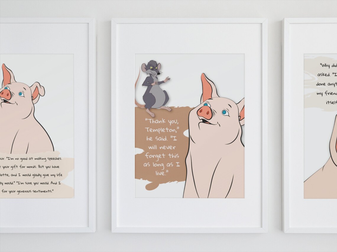 Charlotte's Web Set of 3 Scalable Posters W/ Transparent Background for ...