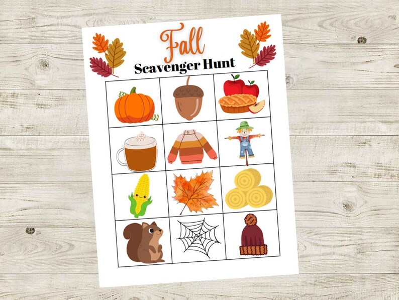 Fall Scavenger Hunt for Kids Fall Activities Fall Classroom - Etsy