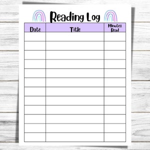 Rainbow Reading Log, Kids Reading Log, Reading Printables, Reading ...