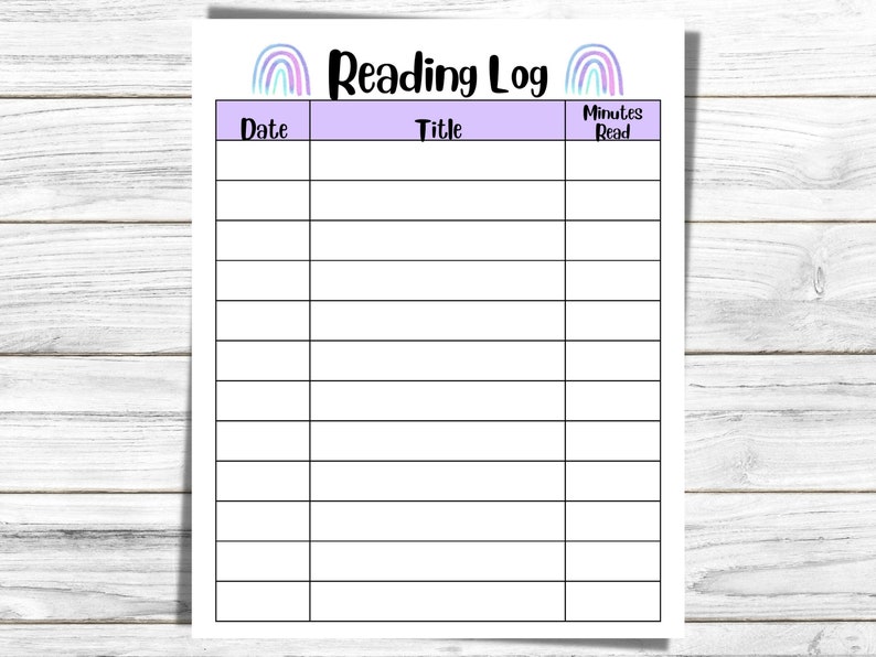 Rainbow Reading Log, Kids Reading Log, Reading Printables, Reading ...
