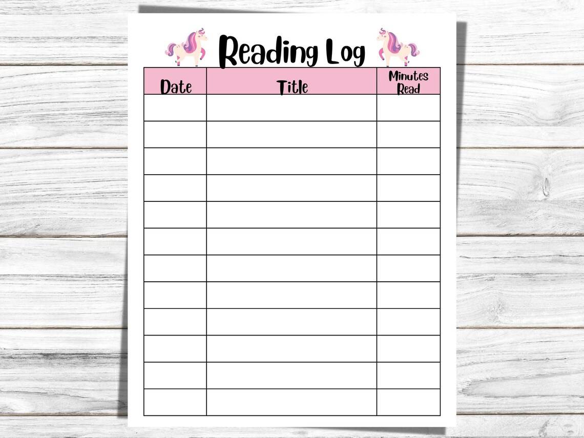 Unicorn Reading Log, Kids Reading Log, Book Tracker for Kids, Reading ...