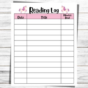 Unicorn Reading Log, Kids Reading Log, Book Tracker for Kids, Reading ...