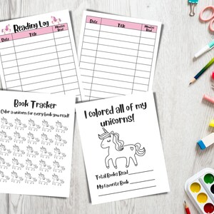 Unicorn Reading Log, Kids Reading Log, Book Tracker for Kids, Reading ...