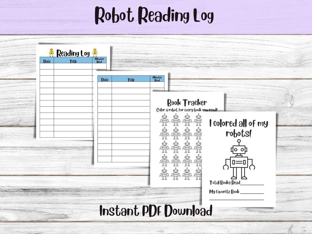Robot Reading Log, Kids Reading Log, Reading Printables, Reading ...