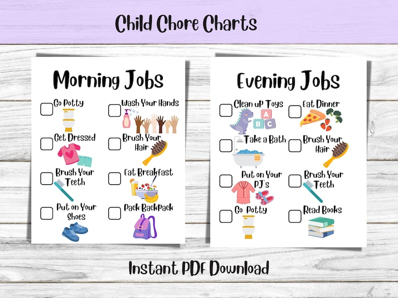 Chore Chart Kids, Chore List, Chore List for Kids, Chore Chart, Weekly ...
