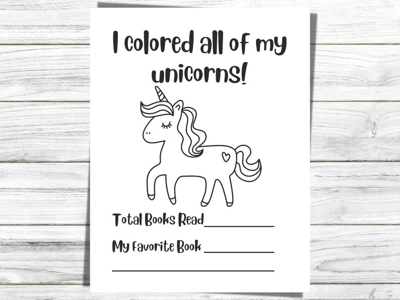 Unicorn Reading Log, Kids Reading Log, Book Tracker for Kids, Reading ...