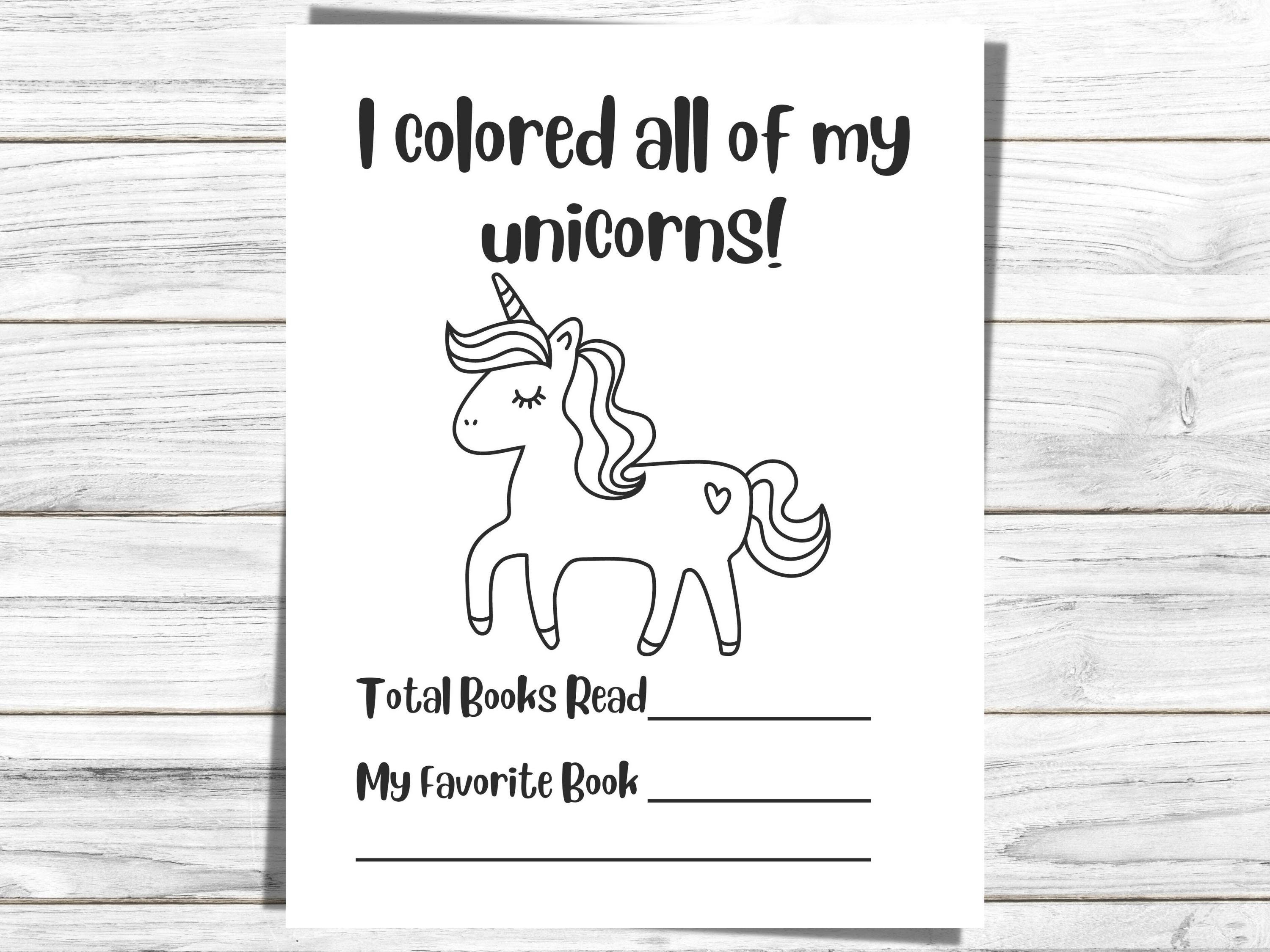 Unicorn Reading Log, Kids Reading Log, Book Tracker for Kids, Reading ...