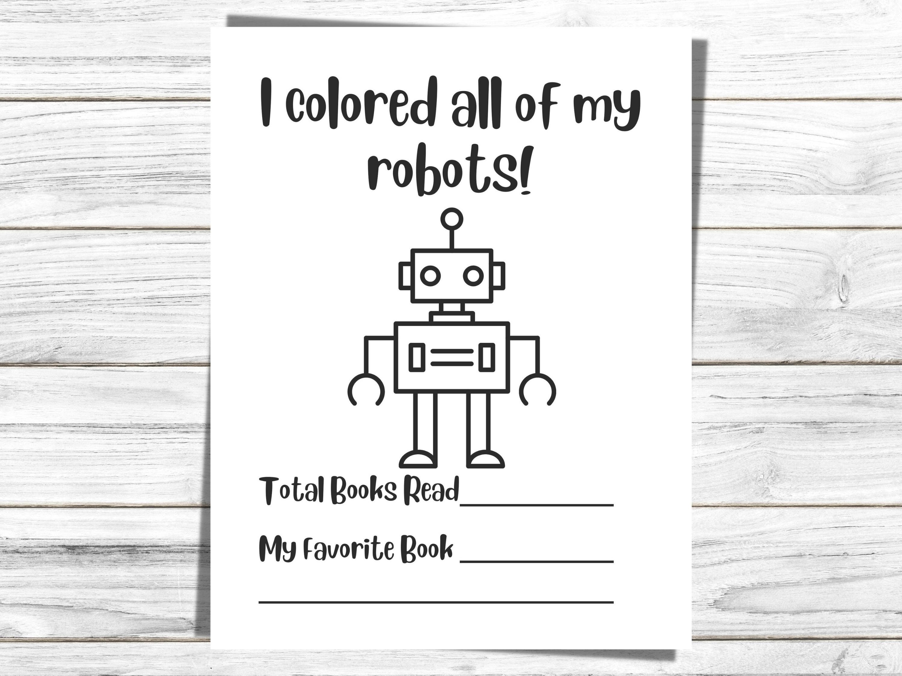 Robot Reading Log Kids Reading Log Reading Printables - Etsy