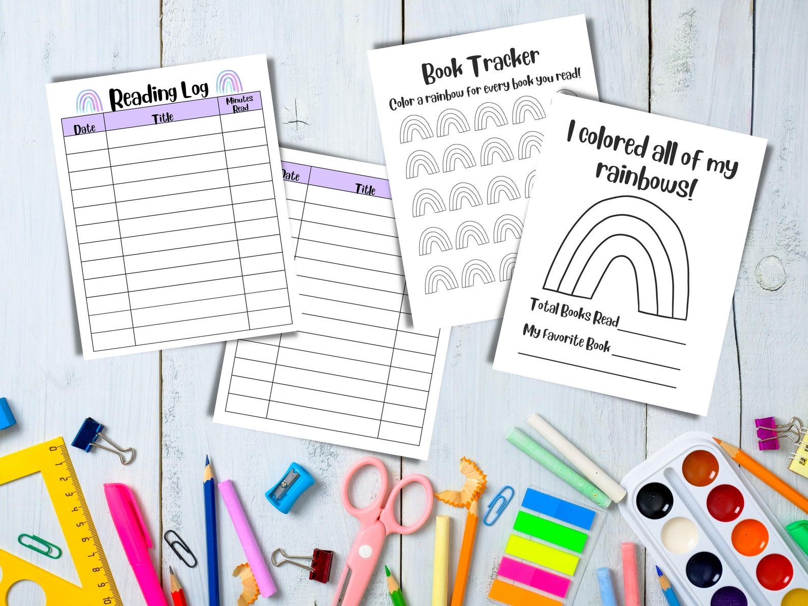 Rainbow Reading Log, Kids Reading Log, Reading Printables, Reading ...