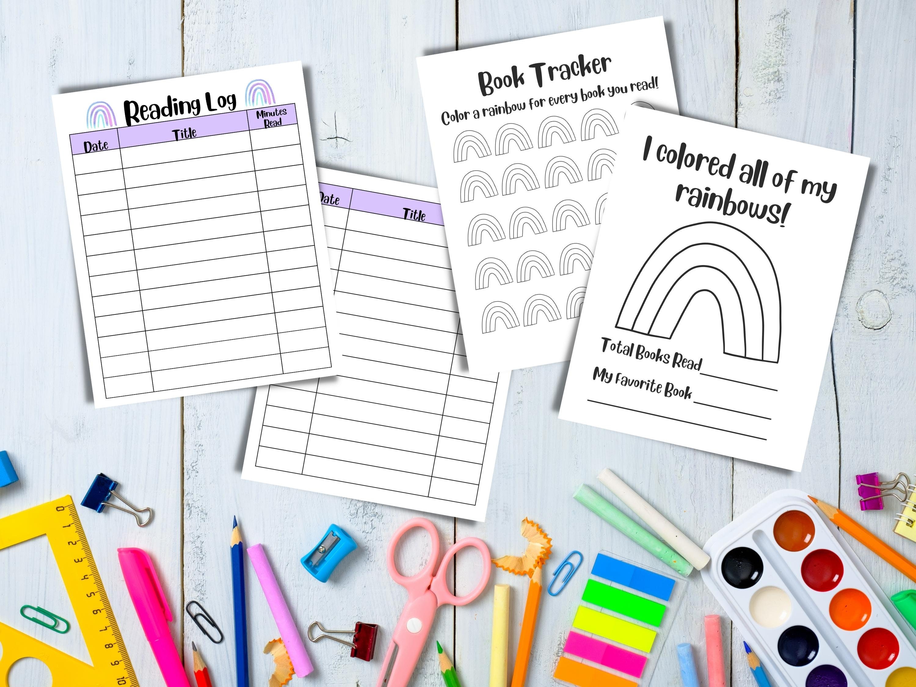 Rainbow Reading Log, Kids Reading Log, Reading Printables, Reading ...