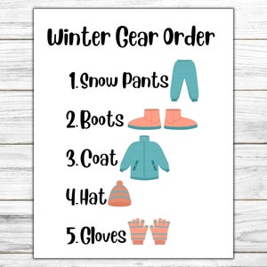 Winter Gear Order, Classroom Sign, Classroom Poster, Teacher Poster ...