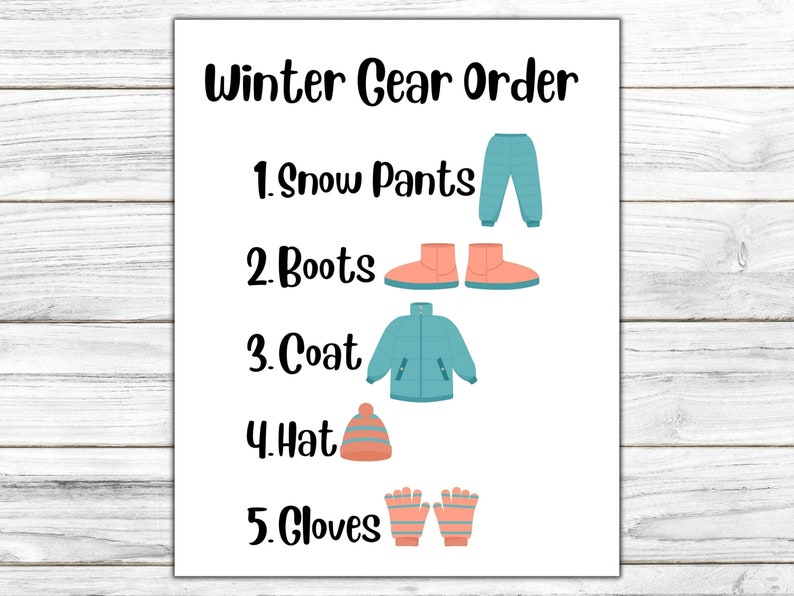 Winter Gear Order, Classroom Sign, Classroom Poster, Teacher Poster ...