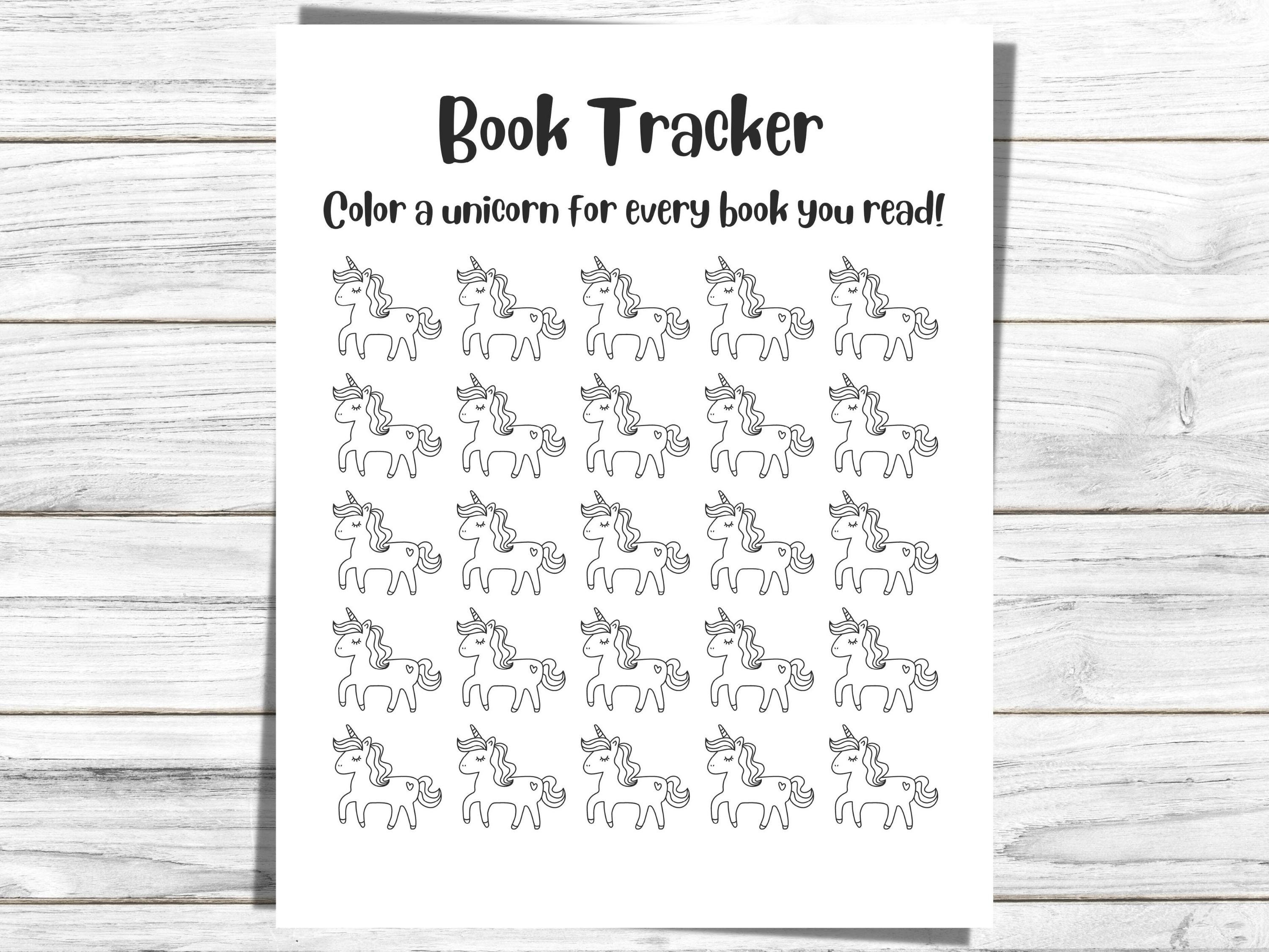 Unicorn Reading Log, Kids Reading Log, Book Tracker for Kids, Reading ...