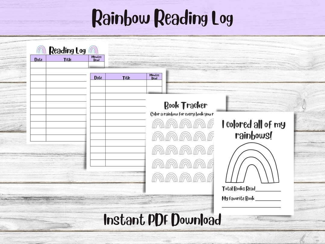 Rainbow Reading Log, Kids Reading Log, Reading Printables, Reading ...