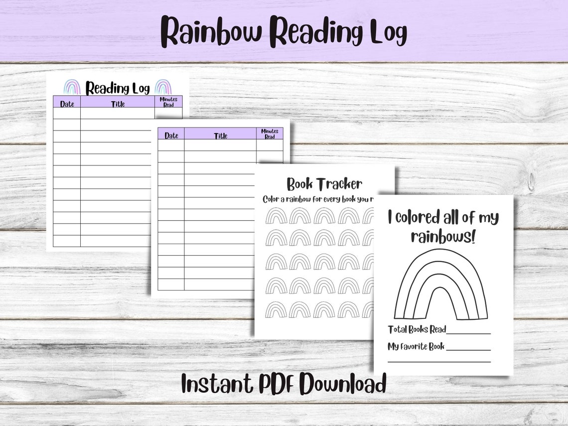 Rainbow Reading Log, Kids Reading Log, Reading Printables, Reading ...