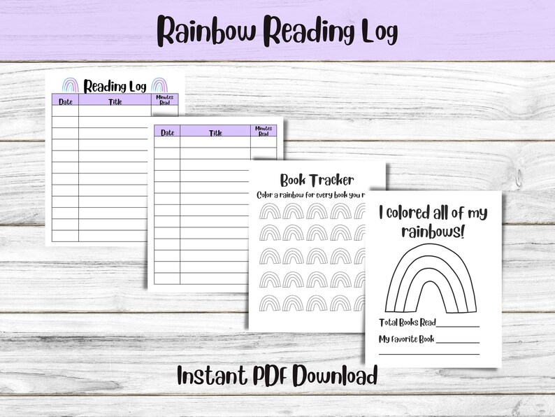Rainbow Reading Log, Kids Reading Log, Reading Printables, Reading ...