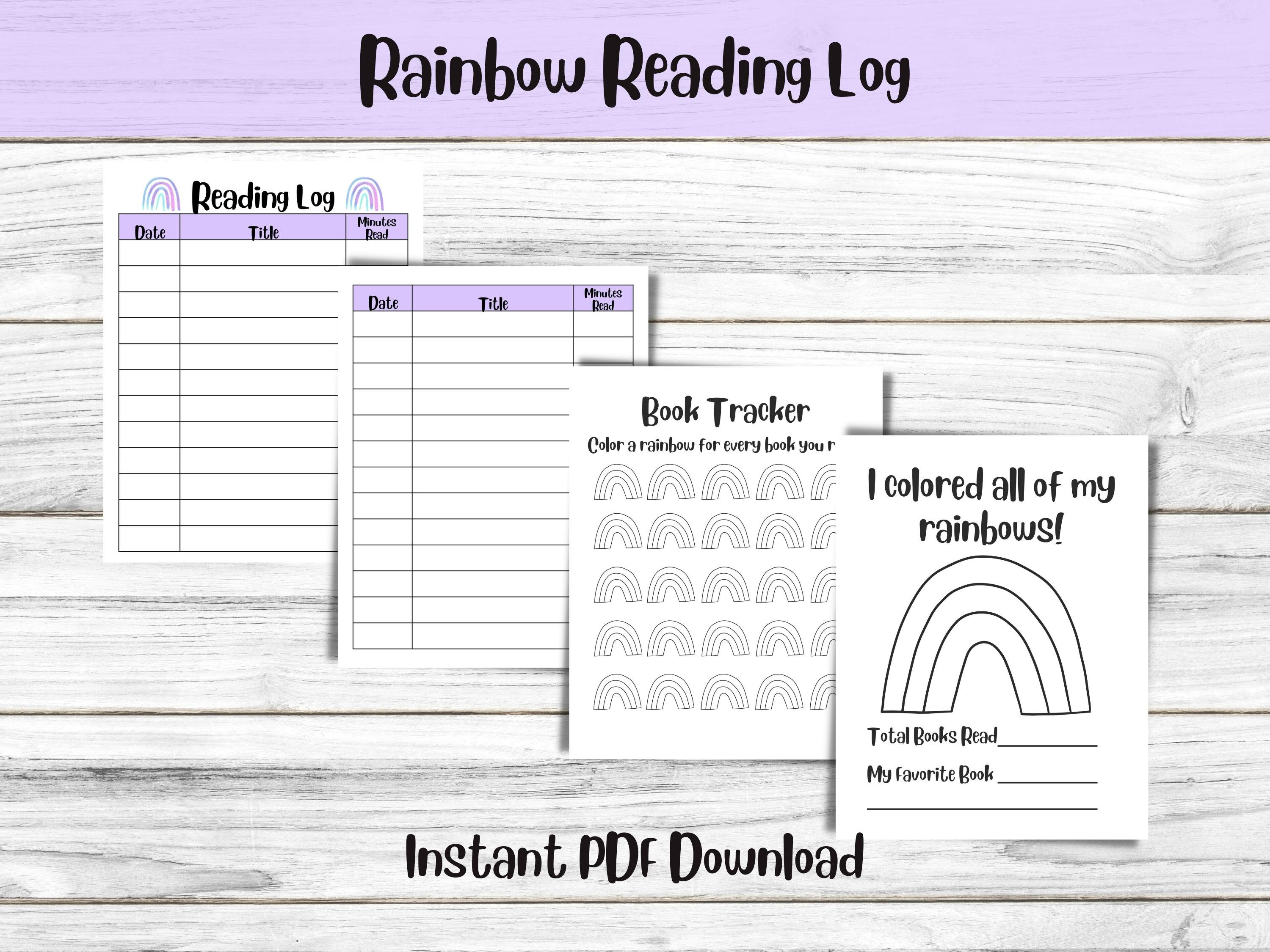 Rainbow Reading Log, Kids Reading Log, Reading Printables, Reading ...