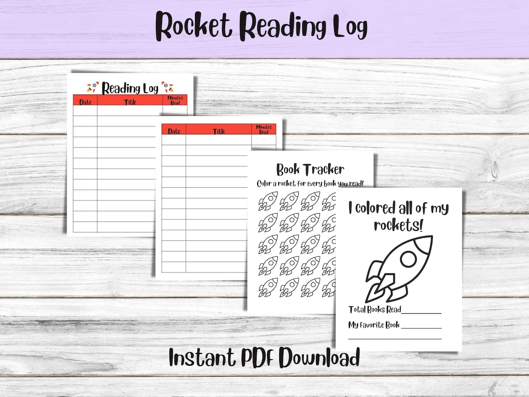 Rocket Reading Log, Kids Reading Log, Book Tracker for Kids, Reading ...